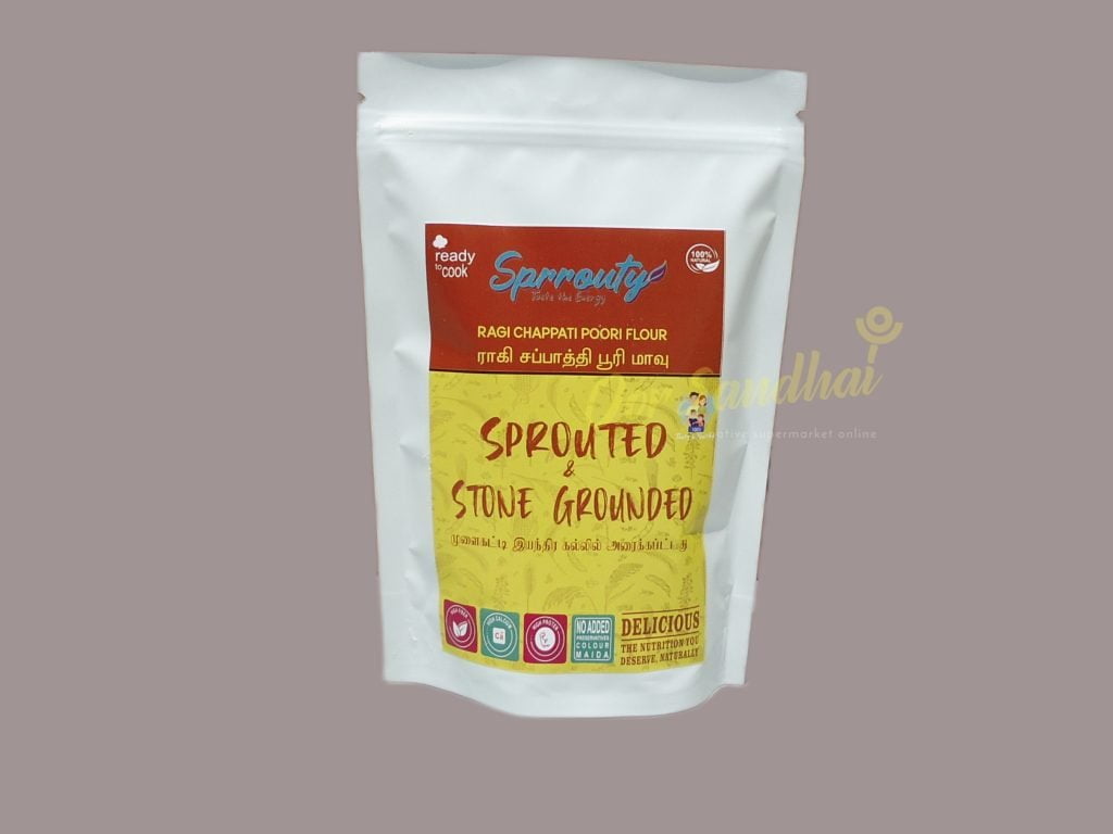 Sprouted & Stone-ground Ragi Chapathi Poori Flour | முளைக்கட்டி கல்லில் ...